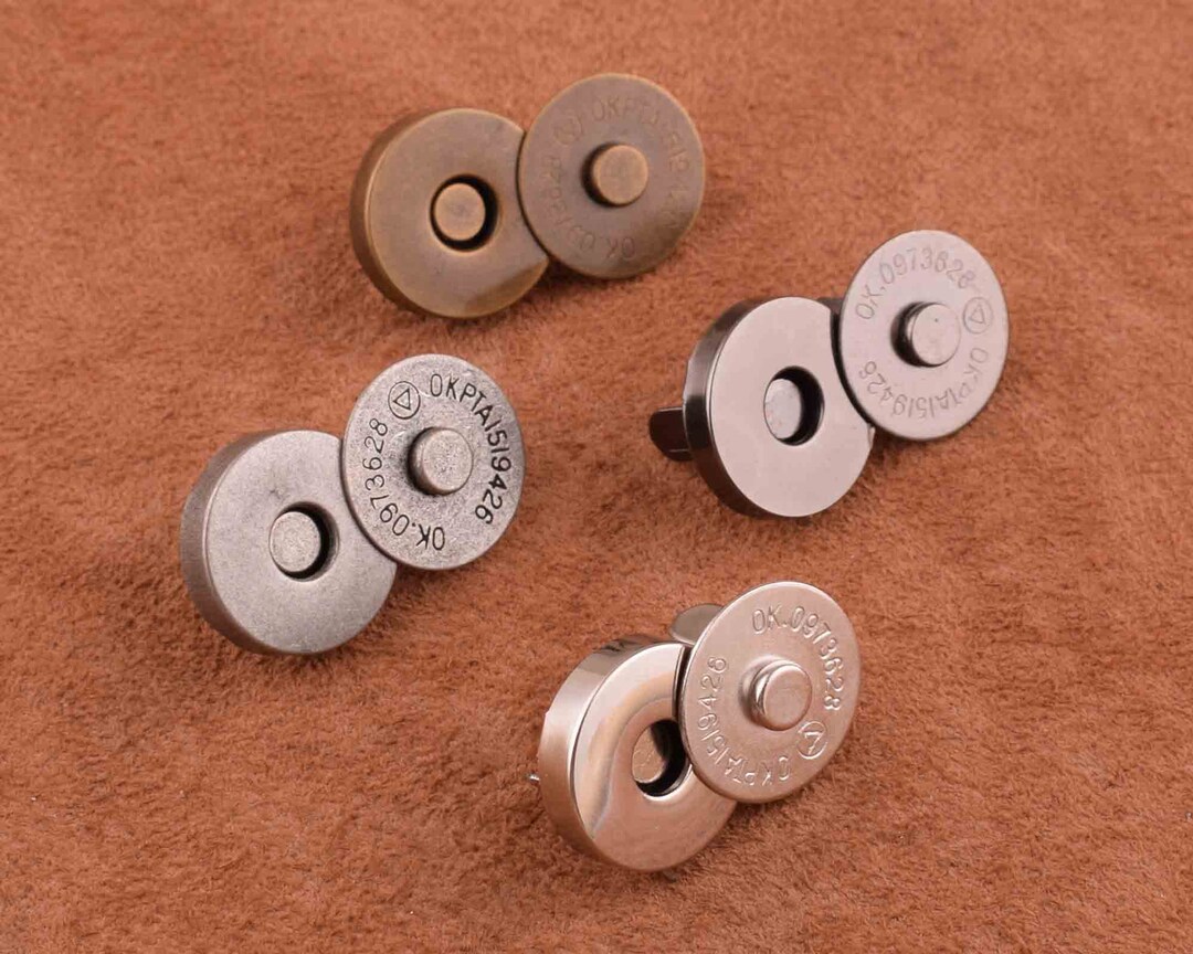 Round Double Rivet Magnetic Snap Buttons Closure Fastener Button Purse ...
