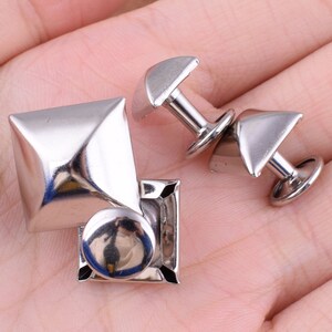 Metal Pyramid Rivets Double Cap Rivets Silver Rivets Studs Medium ...