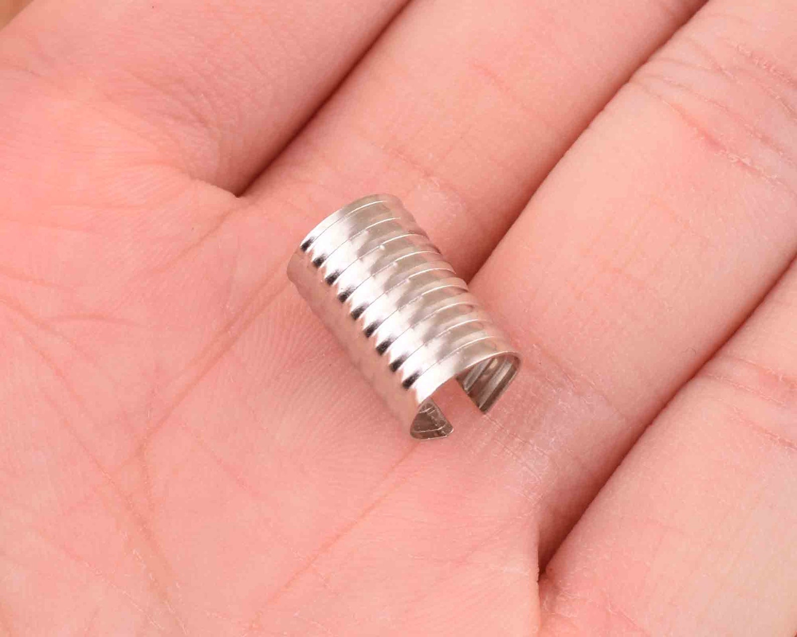 Silver Ribbon Clamps End Clips 14mm Metal Clips Connectors Fitting ...