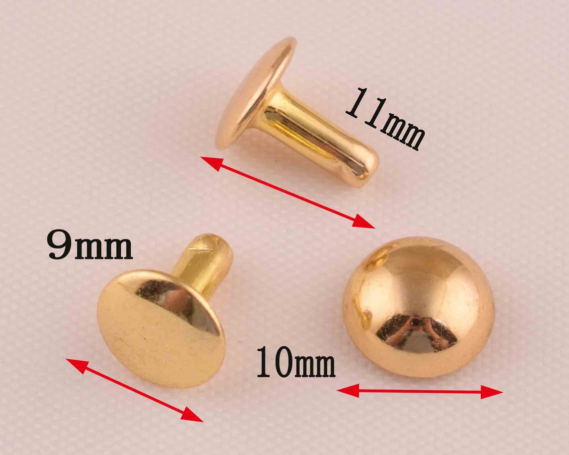 Gold Ball Cap Double Headed Metal Rivetsdome Rivet Gold | Etsy