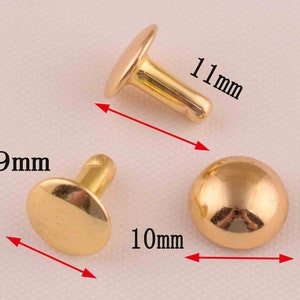Gold Ball Cap Double Headed Metal Rivets,dome Rivet Gold Rivets,11*10 ...