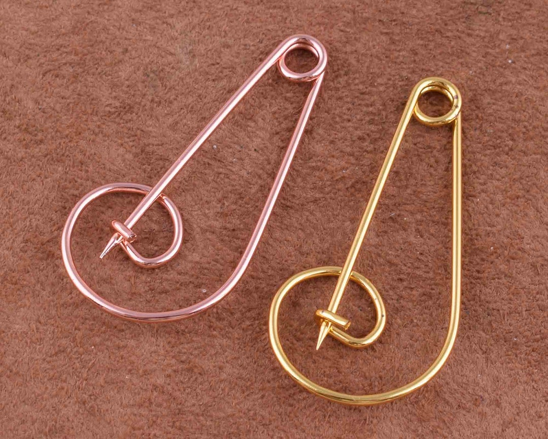 Gold/rose Gold Safety Pins Kilt Pins Brooch,safety Pin Jewelry 56*27mm ...