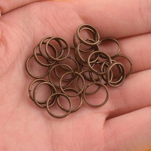 100 Pcs of Bronze Key Rings 8mm, Bulk Bronze Key Rings,round Split ...