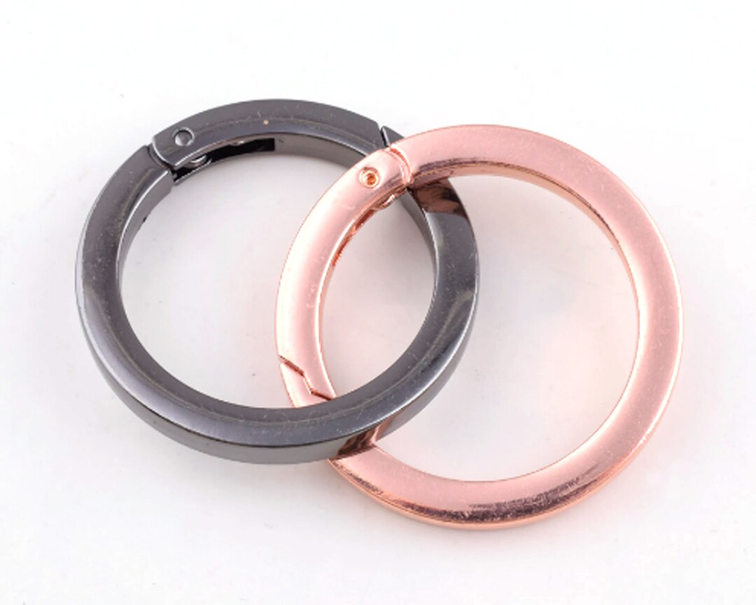 Alloy Metal Rose Gold Spring Gate Ring Gunmetal Spring Hook Flat O ...