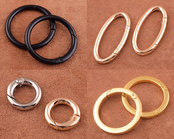 Spring Hook Black/gold/silver Push Gate Snap Hook Metal Clasp - Etsy