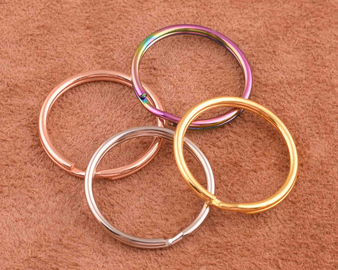 25mm Large Keychain Rings Split Ring Silver Key Chain Key - Etsy
