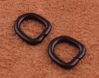 100pcs 1814mm Black D Ring Buckle Purse Strap Metal Black D Shape Rings ...
