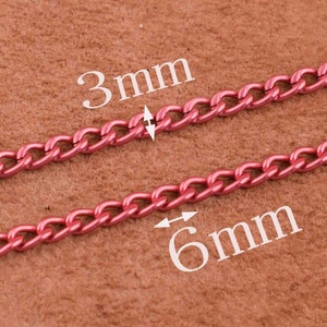 Pink Metal Chain 34 Inches Soldered Cable Chain,3*6mm Pink Nursing ...