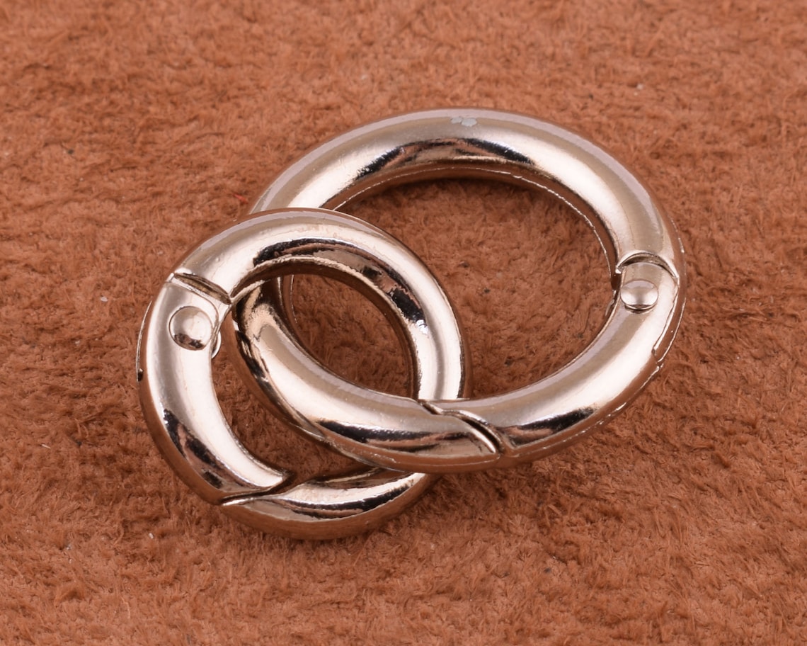 Spring Gate Rings Silver Metal Ring Round Bucklezinc Alloy - Etsy