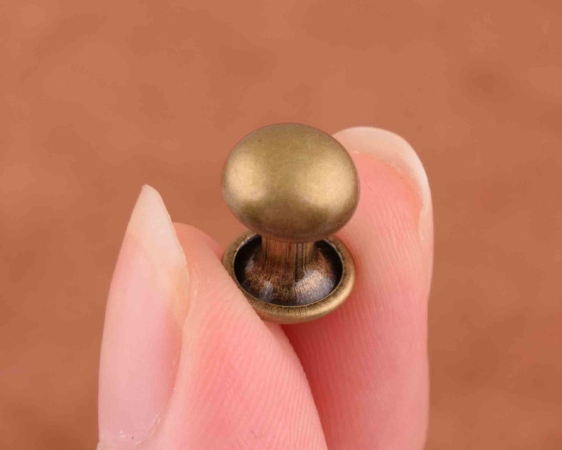 Double Ball Cap Rivets 100pcs Round Metal Ball Rivetsbronze - Etsy