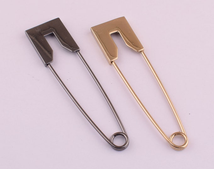 Jumbo Safety Pins 10 Pieces Light Gold/gunmetal Large Safety - Etsy