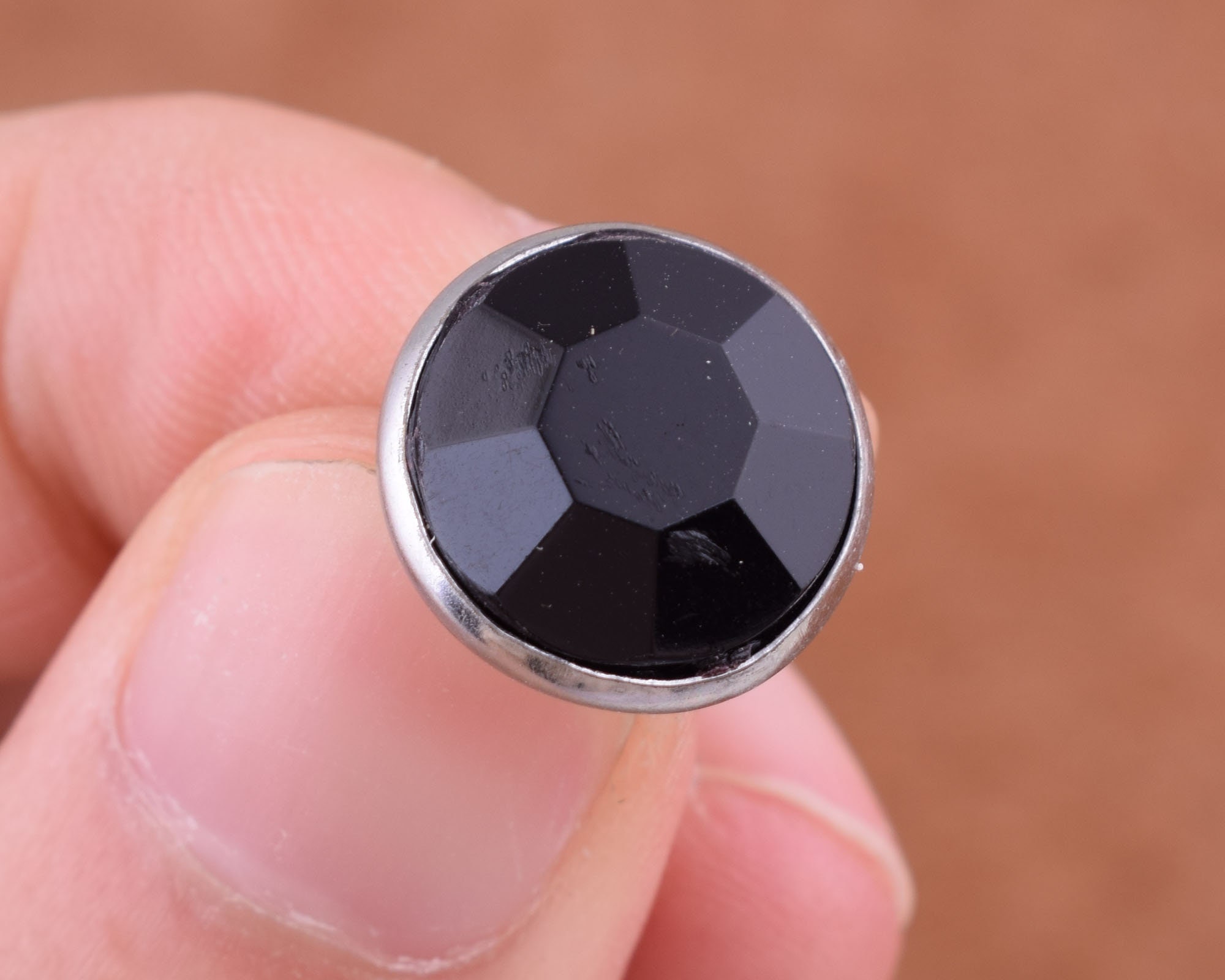 Glass Rhinestone Rivets Leather Rapid Rivets black Double Cap | Etsy