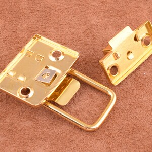 Gold Metal Square Rectangle Purse Lock Thumb Catch 40*31mm Tuck Tongue ...
