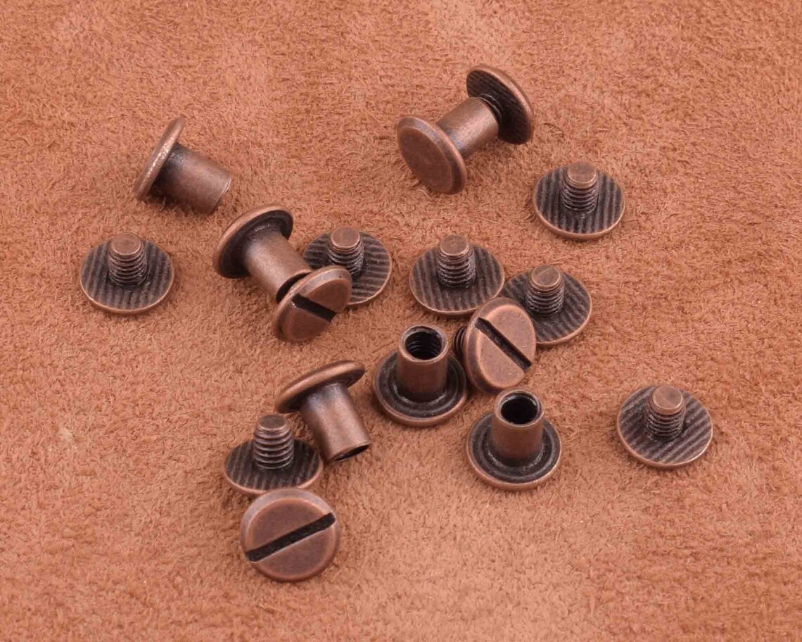 Antique Copper Screw Rivet 30 Sets Screw Stud Purse Feet Screw - Etsy