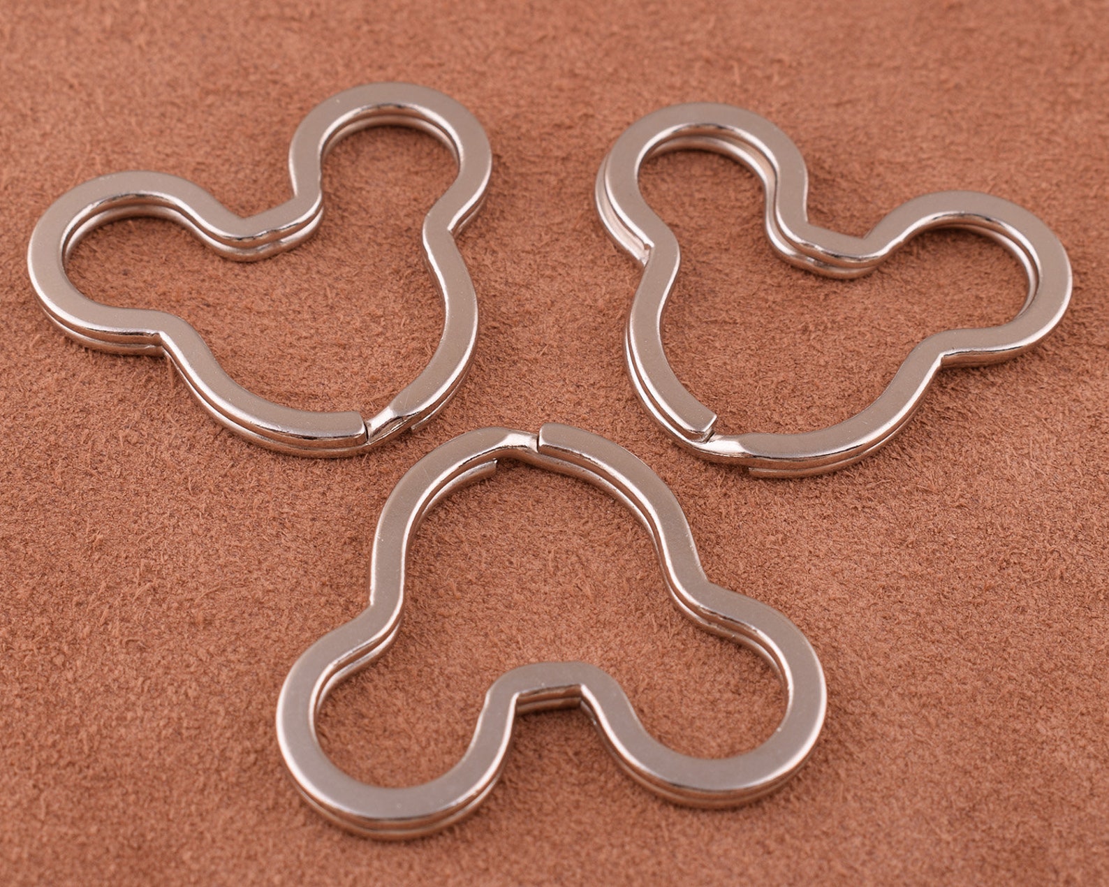 Mickey Mouse Shaped Key Ring8pcs 38mm Silver Cute Key Fob | Etsy