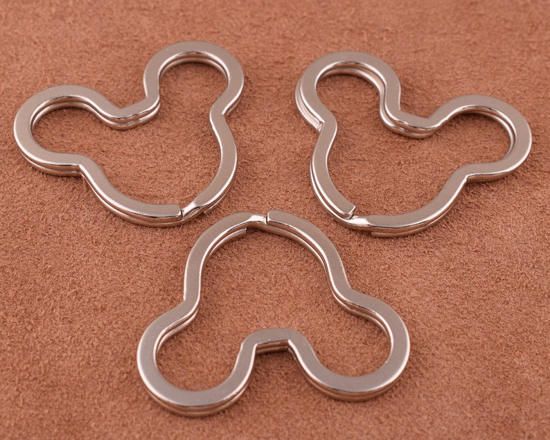 Mickey Mouse Shaped Key Ring8pcs 38mm Silver Cute Key Fob | Etsy