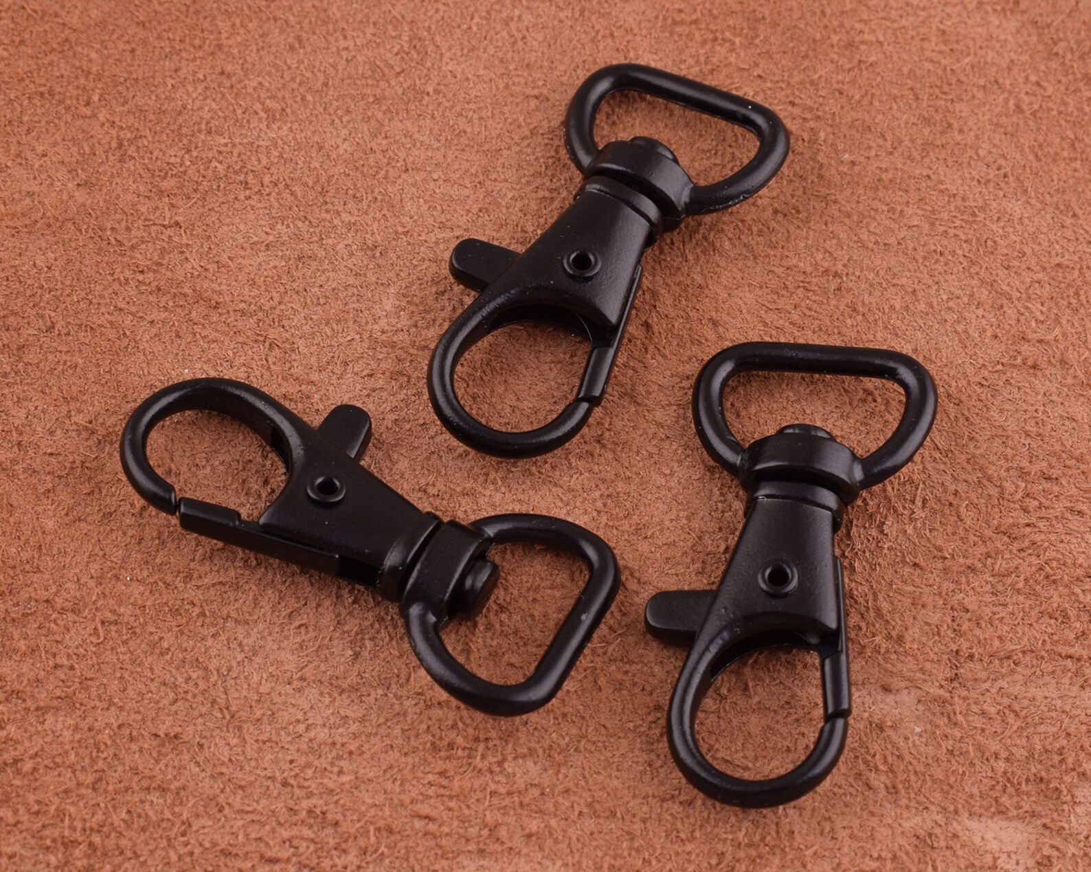 10pcs / 50pcs Wholesale Black Swivel Clip Lobster Claw Key Chain ...