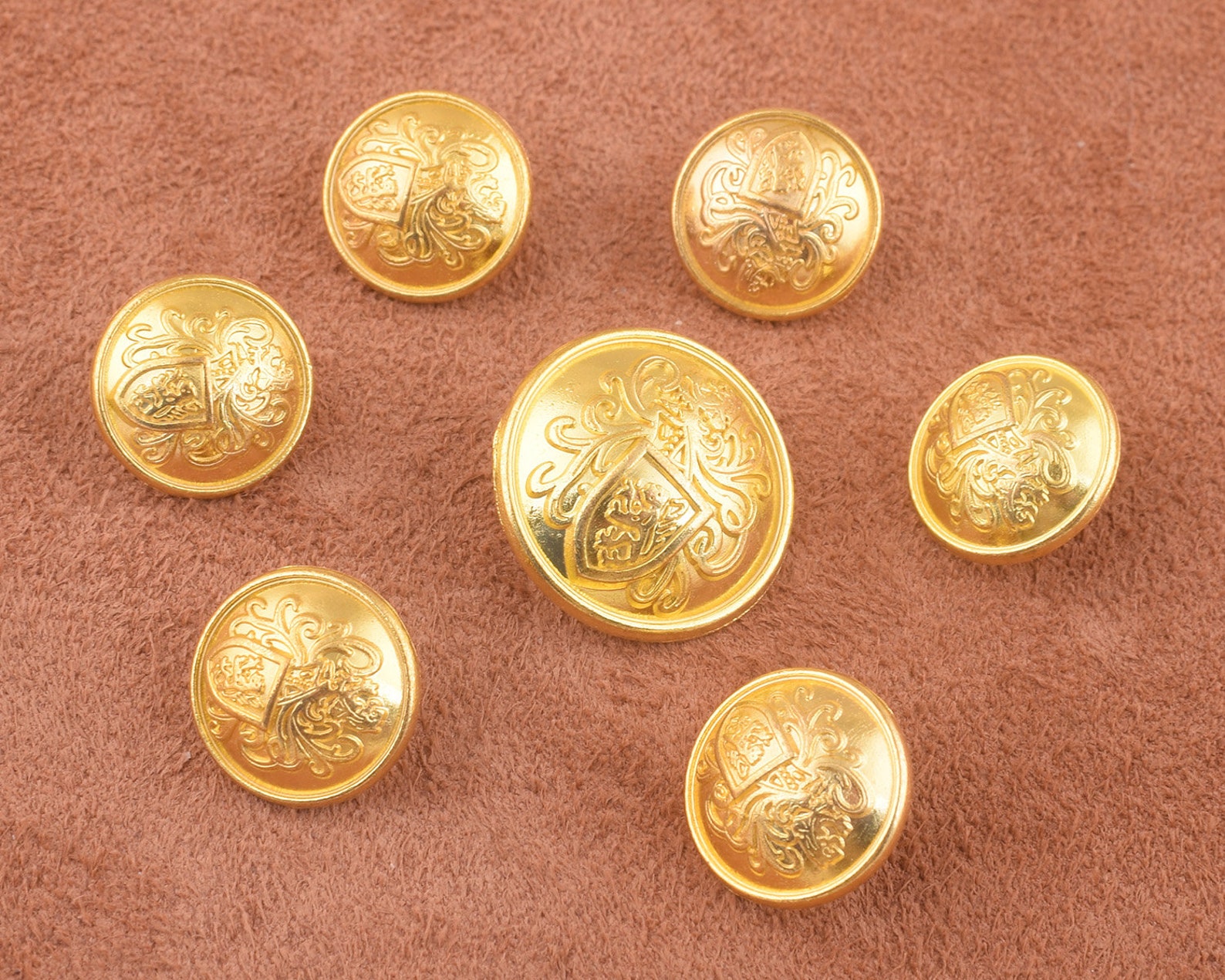 Shield Style Button 10pcs 15/21mm Gold Mark Button Metal Shank Button ...