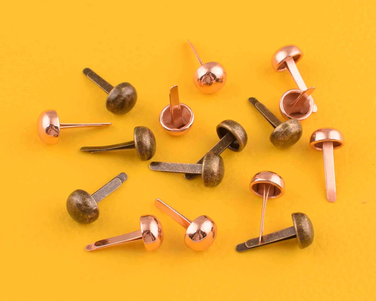 100 Round Brads Rose Goldbronze Head Round Brads Scrapbooking Etsy