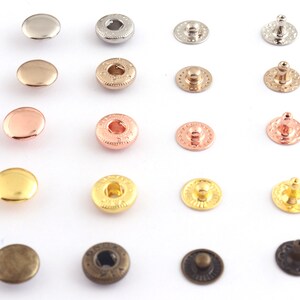 10 Set Round Snap Button Snap Fastener Bronze/gold/rose Gold/light Gold ...