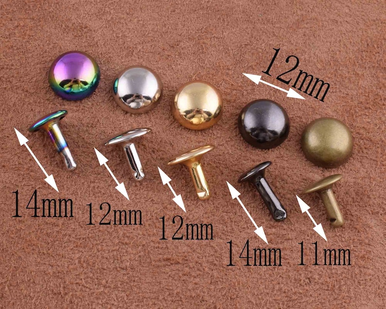 Round Dome Double Cap Rivets Rapid Studs12mm Leather Rivets | Etsy
