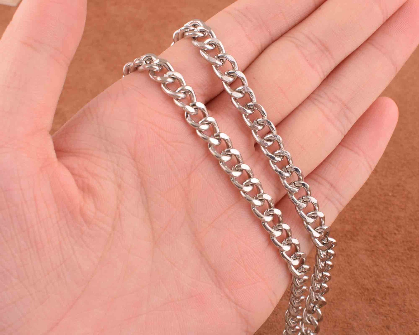 Curb Open Link Metal Chain/large Cable Chain Silver Metal Chains ...