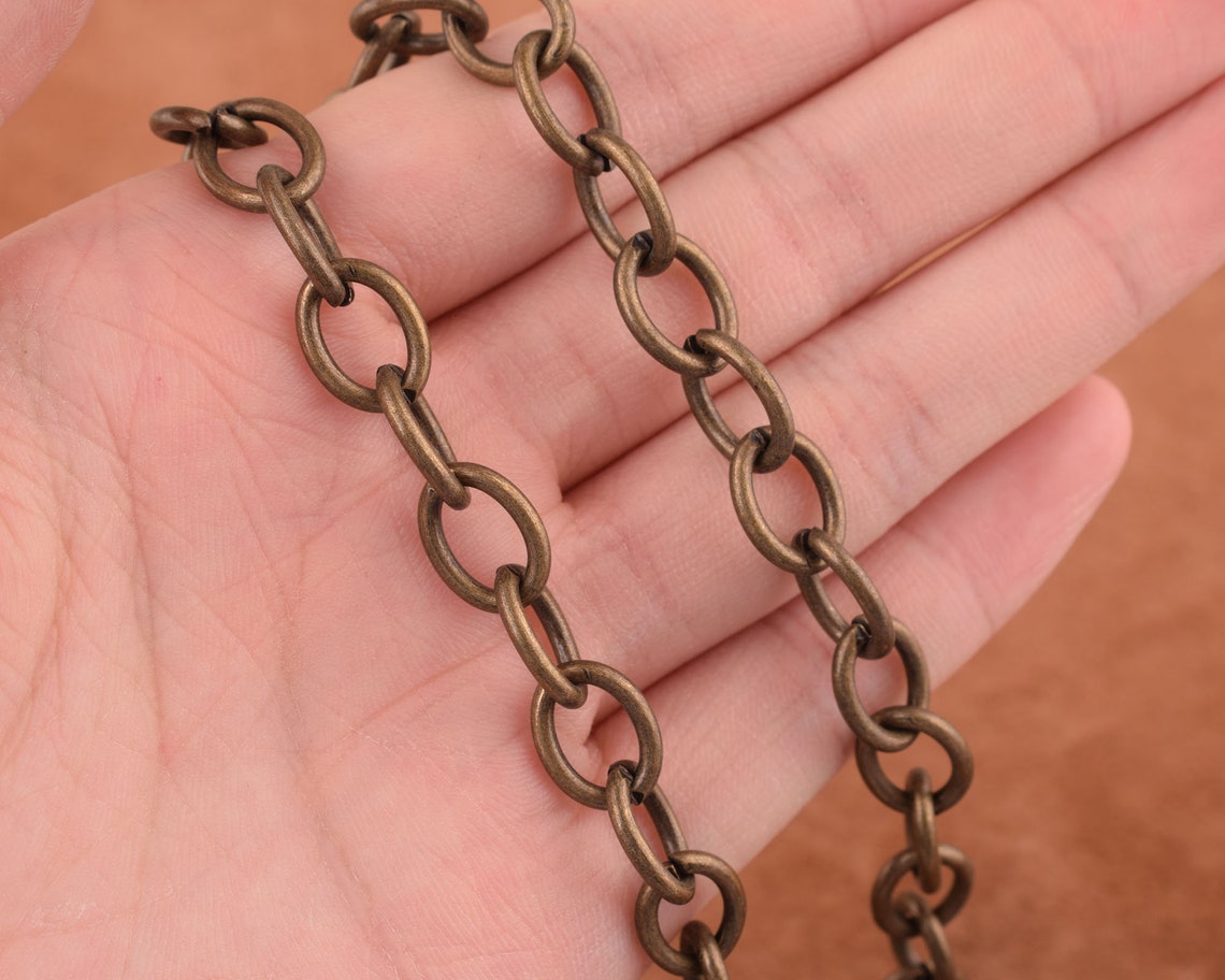 Bronze Metal Chain Curb Open Link Metal Chain/912mm Large - Etsy