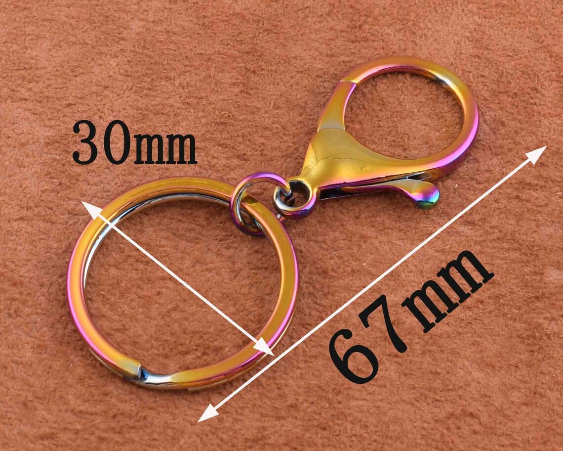 10 pcs Large Keychain Key Ring With Lobster Swivel ClaspsKey | Etsy