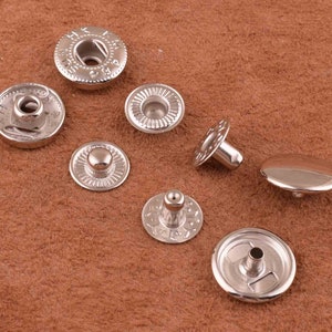 Silver Snap Button Snap Fastener Press Stud Closure Buttons,15mm Snap ...