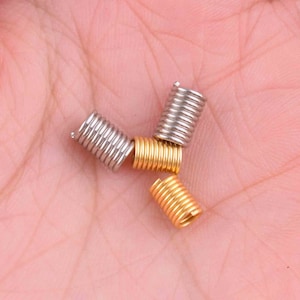 Spring Coil Bead End Tip Cap Connectors,spring Coil Crimp Ends,100 Pcs ...