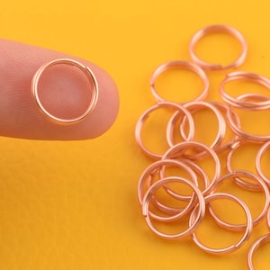 200pcs Rose Gold Mini Key Ring 8mm Rose Gold O Ring Large Key Fob Ring ...