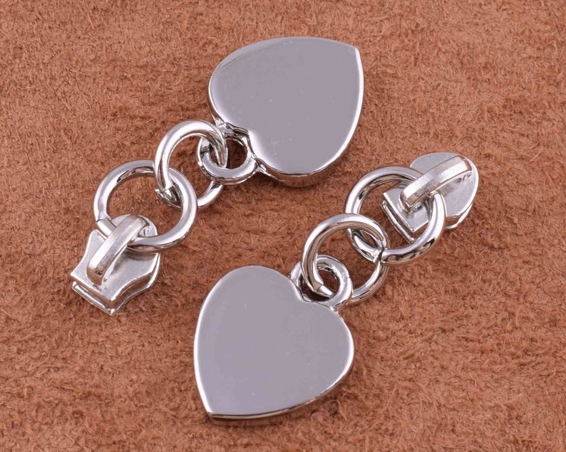 Heart Shape Metal Zipper Head 3 Zipper Pulls Zipper - Etsy