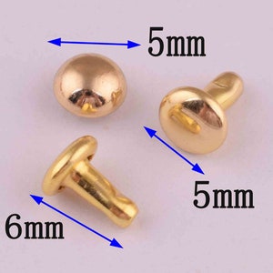 Gold Rivets Rapid Rivets Double Cap Rivets 5*5*6mm Mini Round Rivet ...