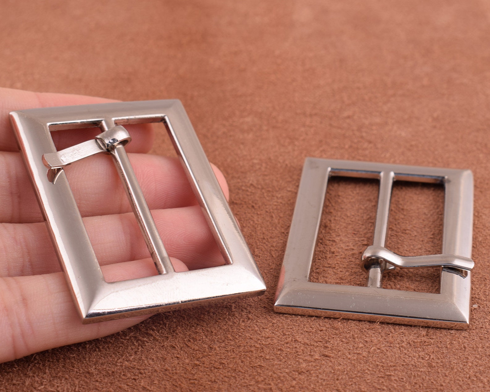 4 Pcs Metal Buckles-rectangle Center Buckles Straps Finding - Etsy