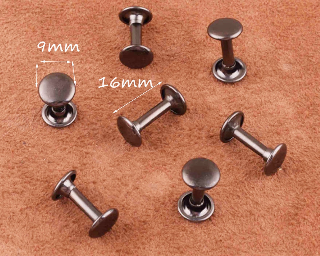 50 SETS Gunmetal Double Cap Rivets Round Rapid Rivet for Purse Bags ...