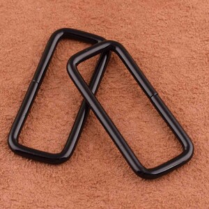 20pcs Black Rectangular Ring 39mm Strap Rectangle Ring 1.5 Inch Metal ...