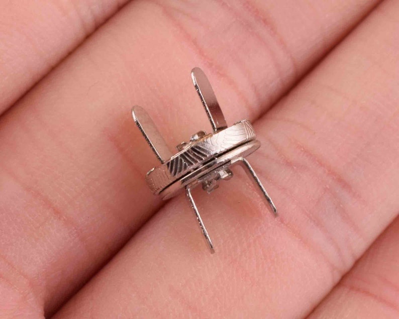 Mini Silver Round Double Magnetic Snap Buttons Closure - Etsy