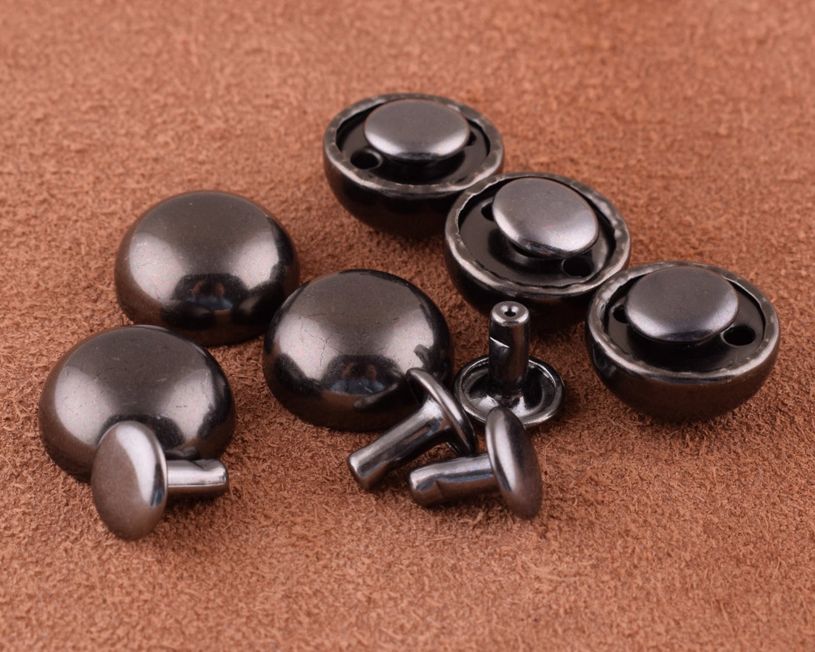 30 Sets 159 Mm Black Rivets Metal Button Double Capped Rivets - Etsy