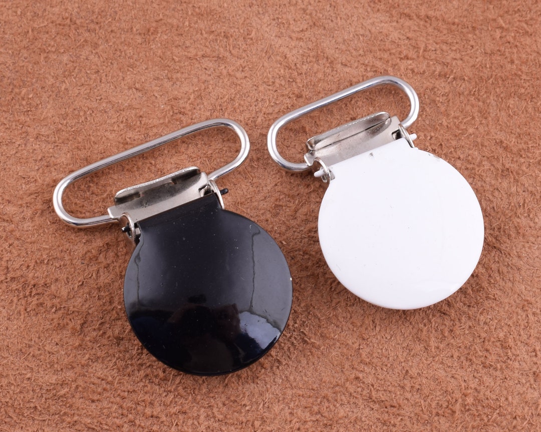 Metal Pacifier Clips Suspender Clips DIY Round Dummy Soothers Clasps ...