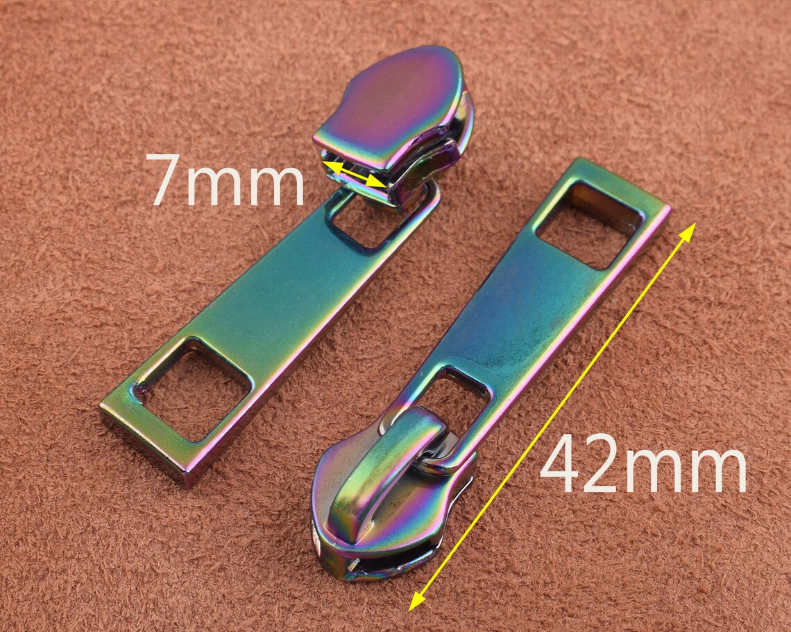 6/10 Silver Head Zipper 7/5mm Slider Pullerlong Pull Zipper - Etsy