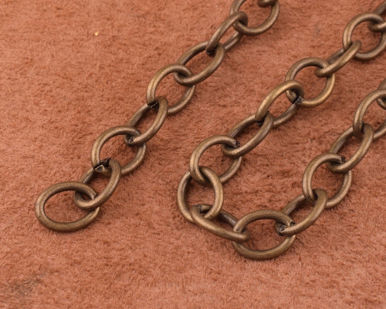Bronze Metal Chain Curb Open Link Metal Chain/9*12mm Large Cable Chain ...