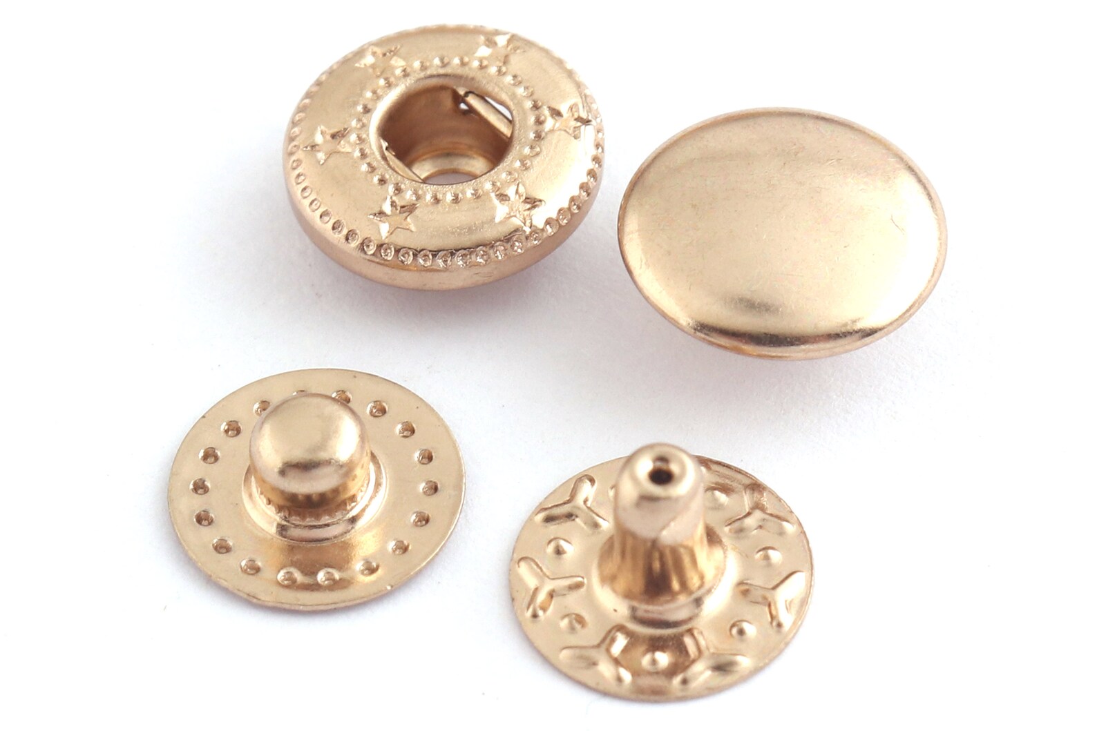 10 Set Round Snap Button Snap Fastener Bronze/gold/rose | Etsy