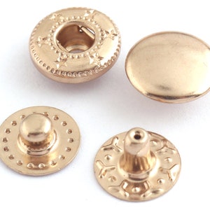 10 Set Round Snap Button Snap Fastener Bronze/gold/rose Gold/light Gold ...