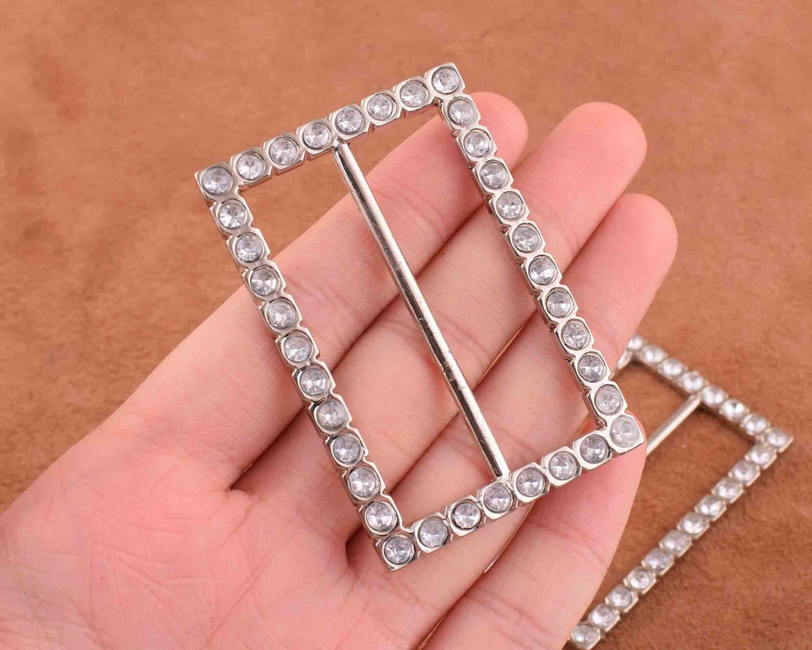 50mm Metal Buckle Silver Buckle With Diamond2 Inch Square - Etsy