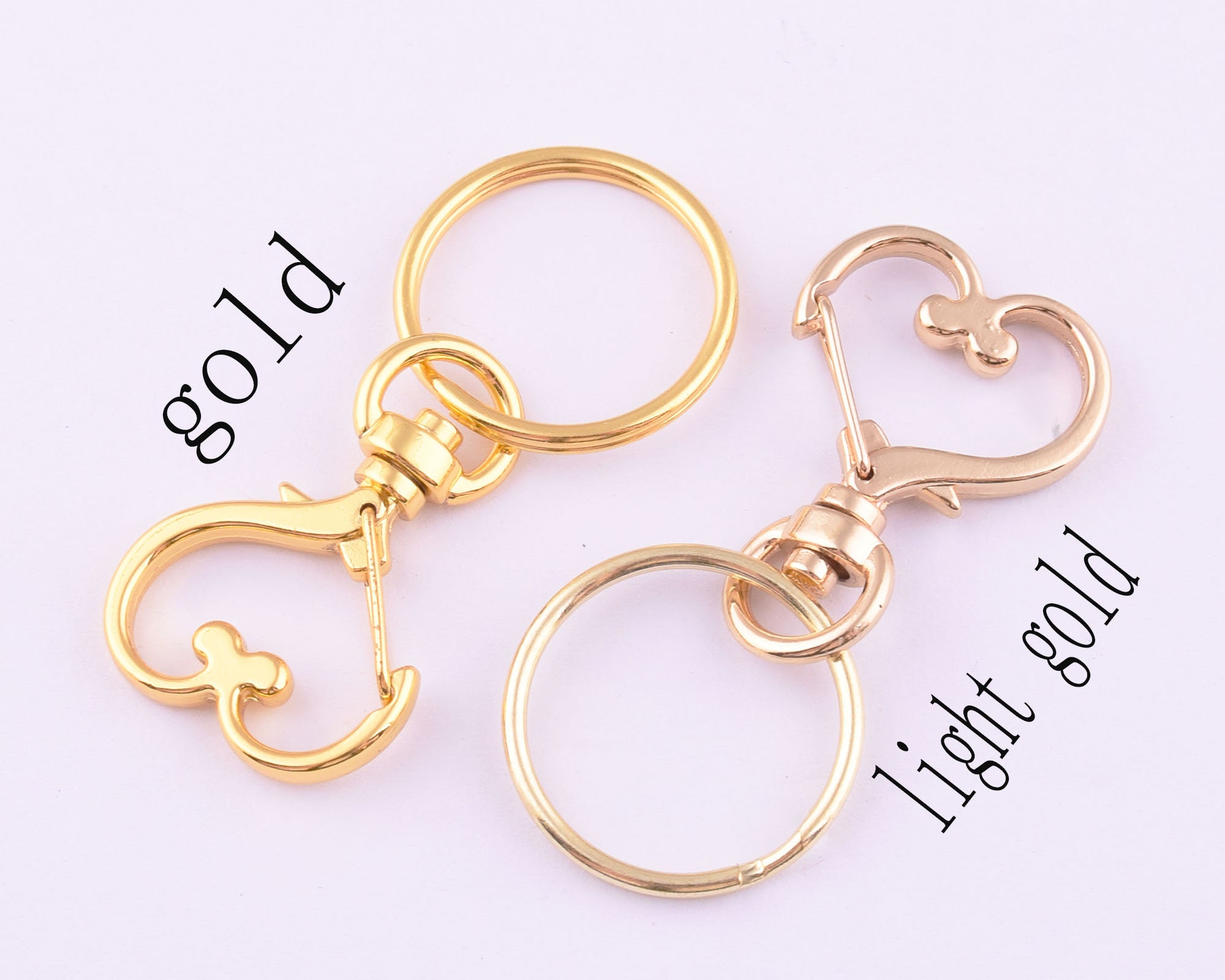 10pcs Swivel Snap Hooks With Split Key Ring,57*25mm Heart Shaped Swivel ...