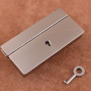 Matte Silver Purse Locks With Key Flip Lock 76*38mm Square Twist Turn ...