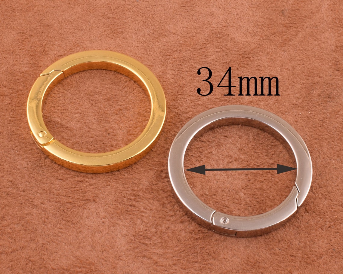 Flat Round Spring Gate Ring Spring Ring Clasp Zinc Alloy | Etsy