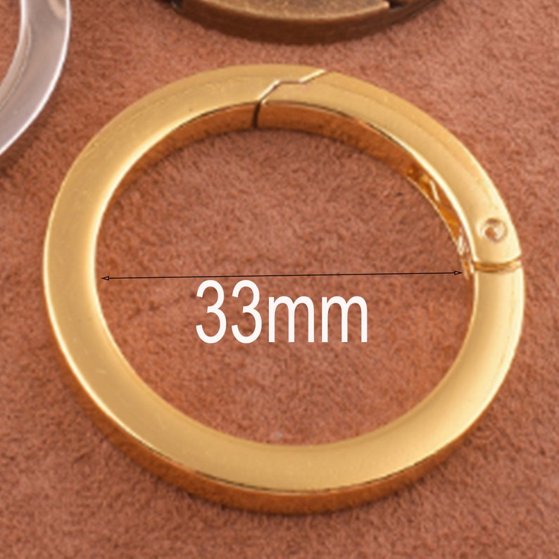 8 PCS Gold/rose Gold Spring Gate Ring,33mm Push Gate Ring,flat Spring ...