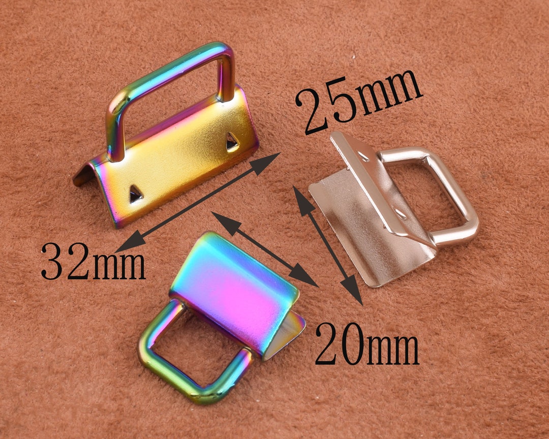 20MM 25MM 32MM Key Fob Hardware With Key Ring Sets Silver Rainbow Key ...