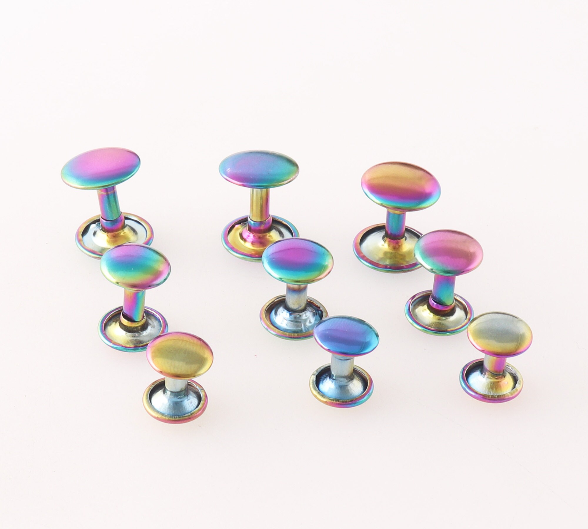 Rainbow Double Cap Rivets Round Rapid Rivet Studs for Purse - Etsy
